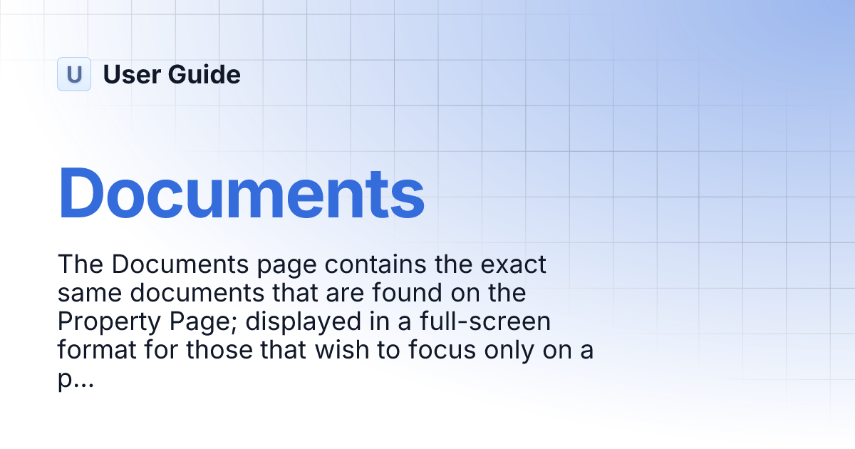 Documents | User Guide